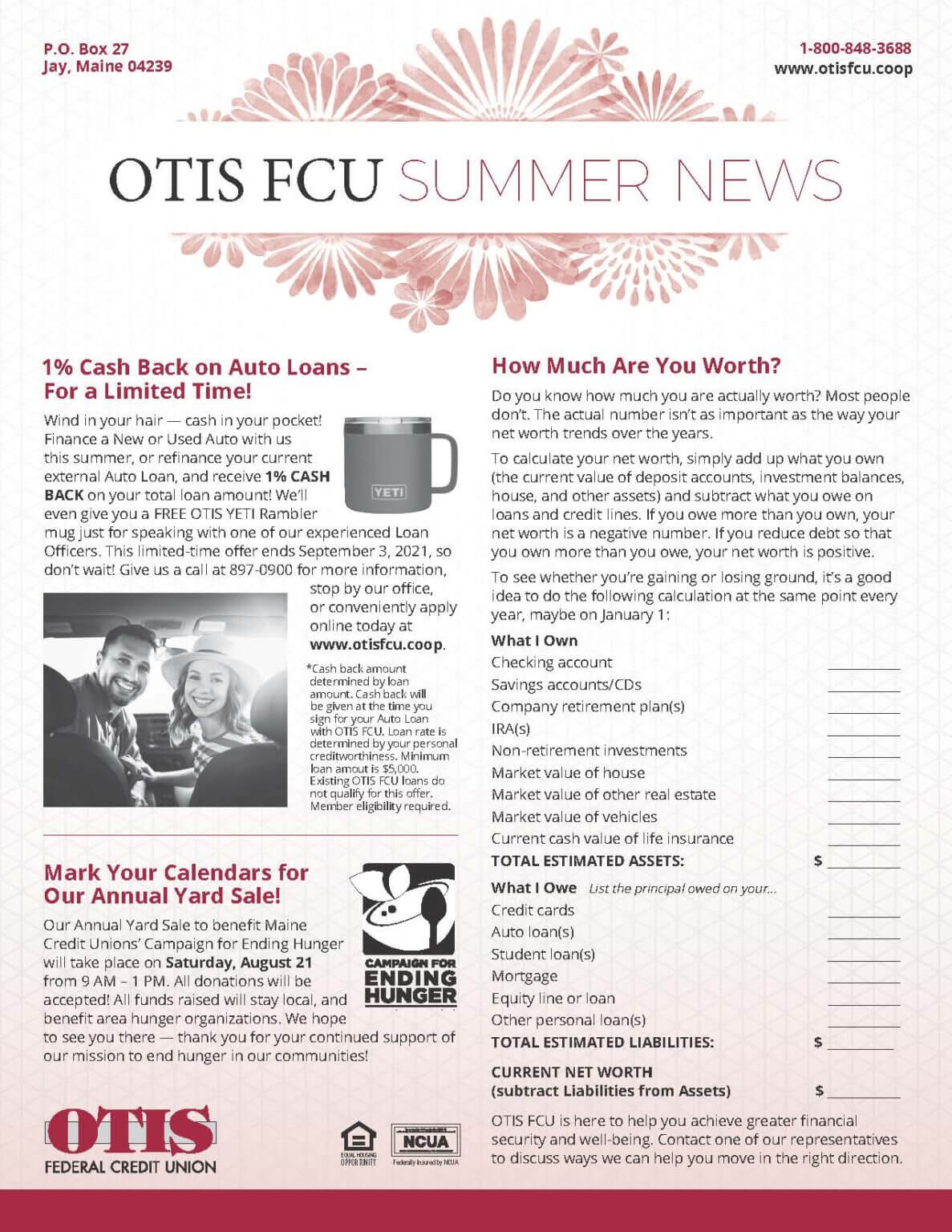 OTIS Summer Newsletter 2021 | OTIS Federal Credit Union | Maine Credit ...