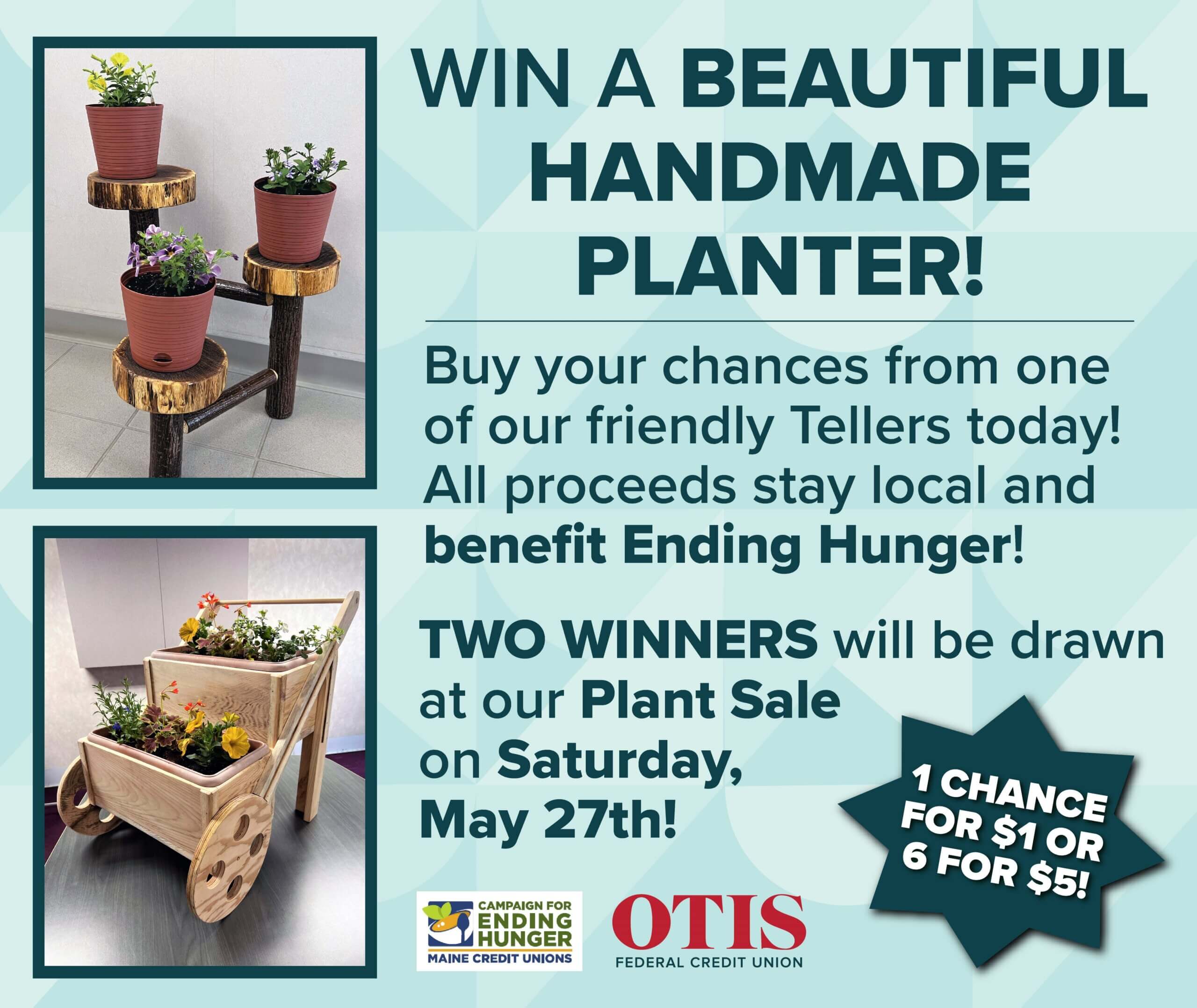 Win a Beautiful Handmade Planter! | OTIS Federal Credit Union | Maine ...